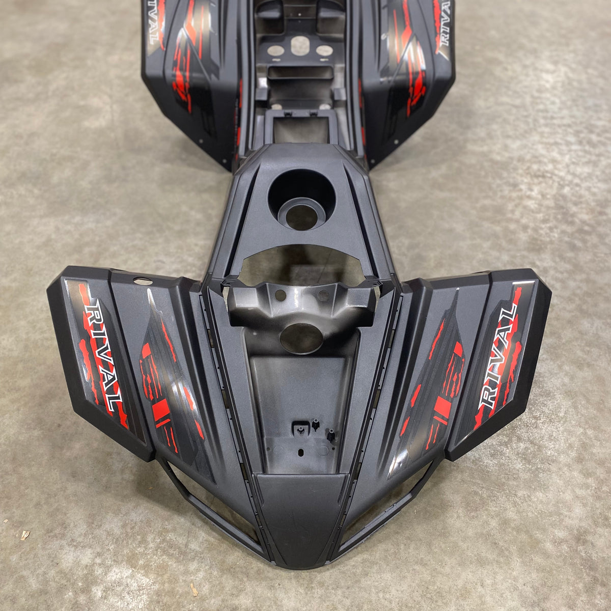 ATV Body Kit - Grey with Red - Coleman AT125-EX, Rival Trailhawk 10 ...