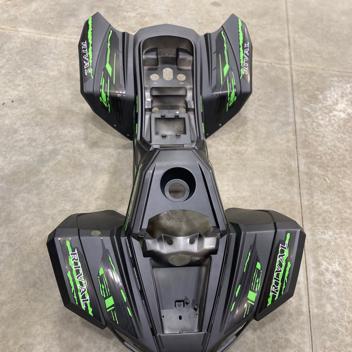 ATV Body Kit - Grey with Green - Coleman AT125-EX, Rival Trailhawk 10 ...