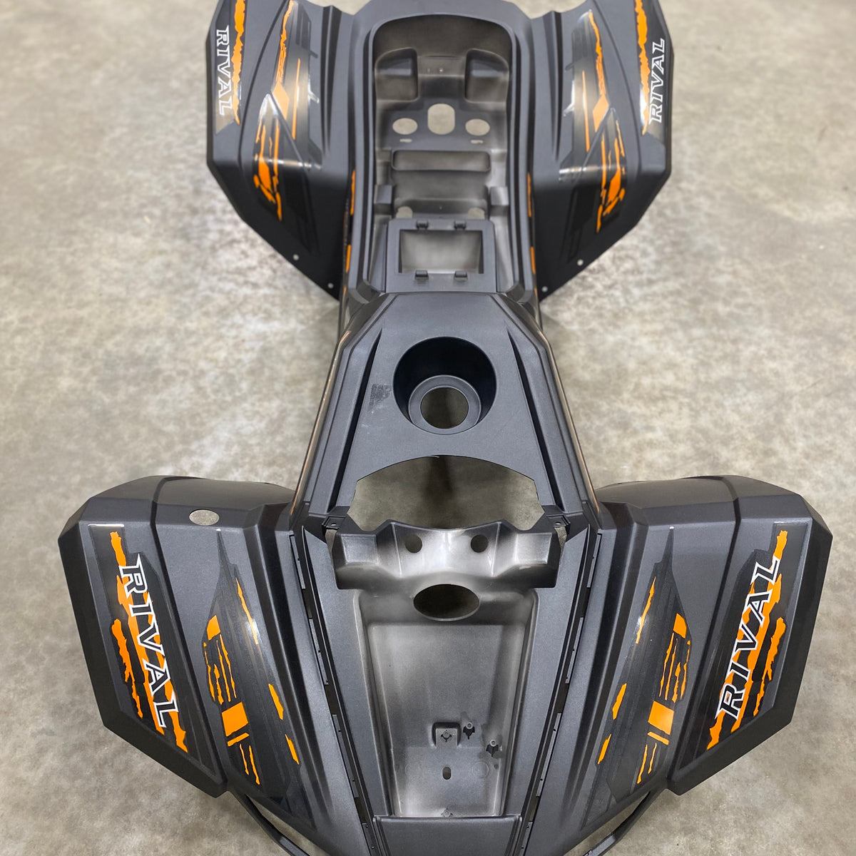 ATV Body Kit - Grey with Orange - Coleman AT125-EX, Rival Trailhawk 10 ...