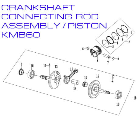 Crankshaft - Zongshen ZL60 - Kayo KMB60 Dirt Bike