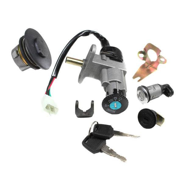 Ignition Key Switch - 4 Wire - GY6 50cc - 150cc Scooters and Mopeds ...