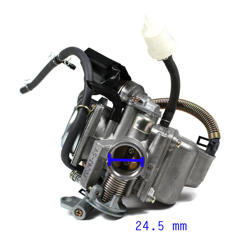 Carburetor PD24J - 24mm with Spring Drain Line - GY6 150cc Scooters